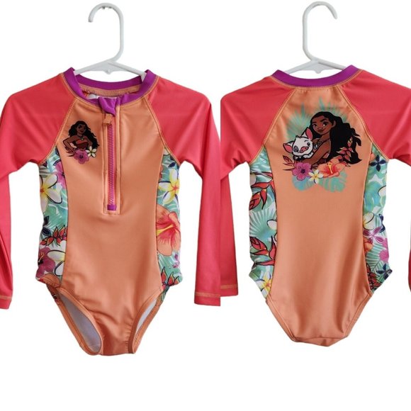 Disney | Swim | Disney Store Moana Princess Half Zip Long Sleeve One ...